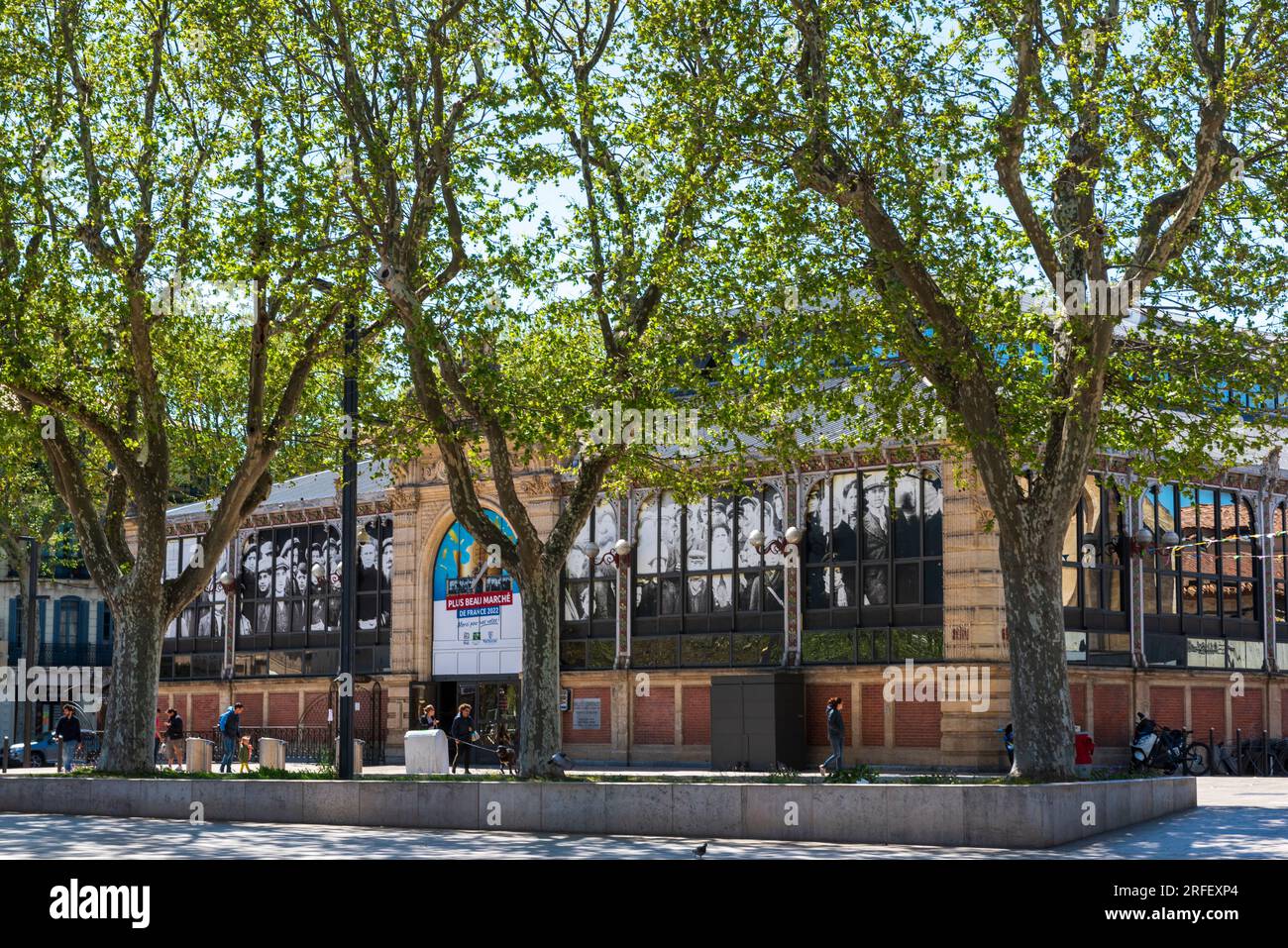France, Aude, Narbonne, the covered halls, the most beautiful market in ...