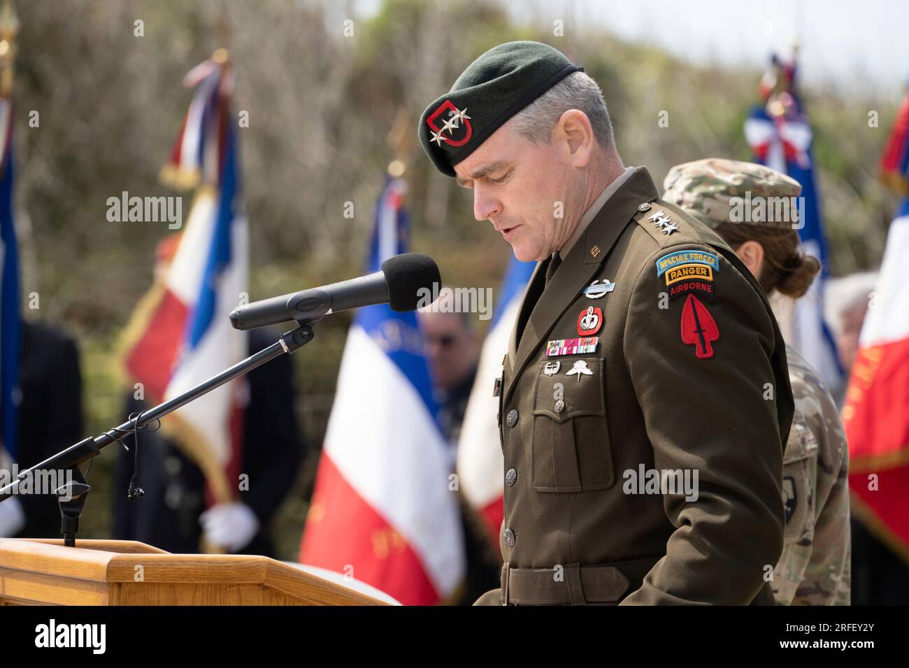 France, Calvados, Cricqueville en Bessin, 43 American D-Day veterans ...