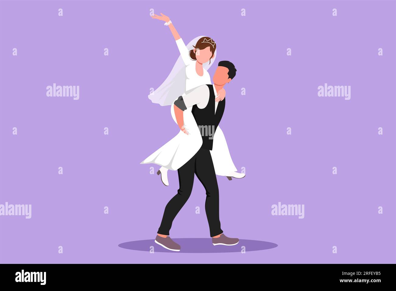 Character flat drawing of sweet married couple with man in suit ...