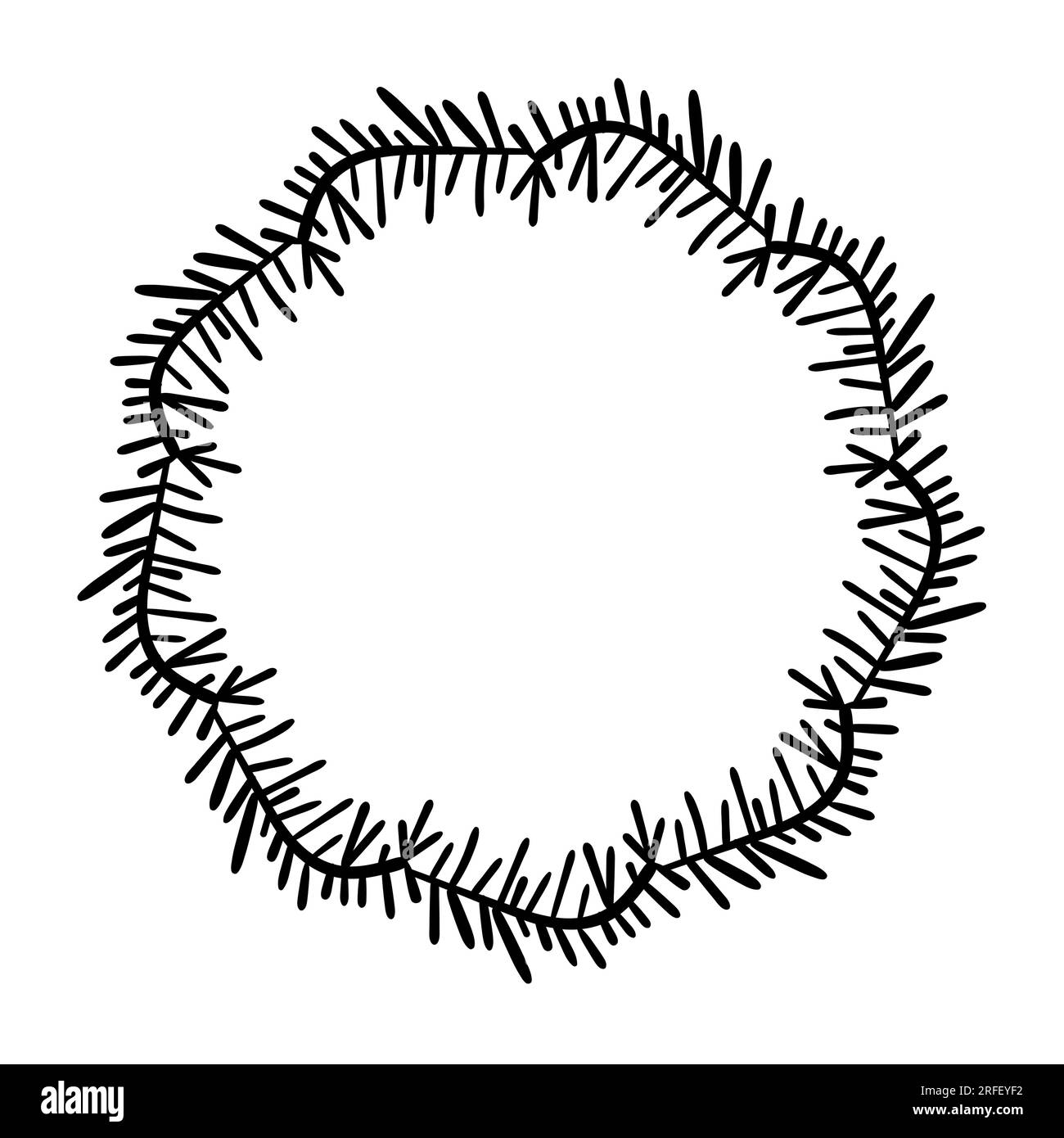 Hand drawn wreath, frame or border, Vector illustration Stock Vector ...