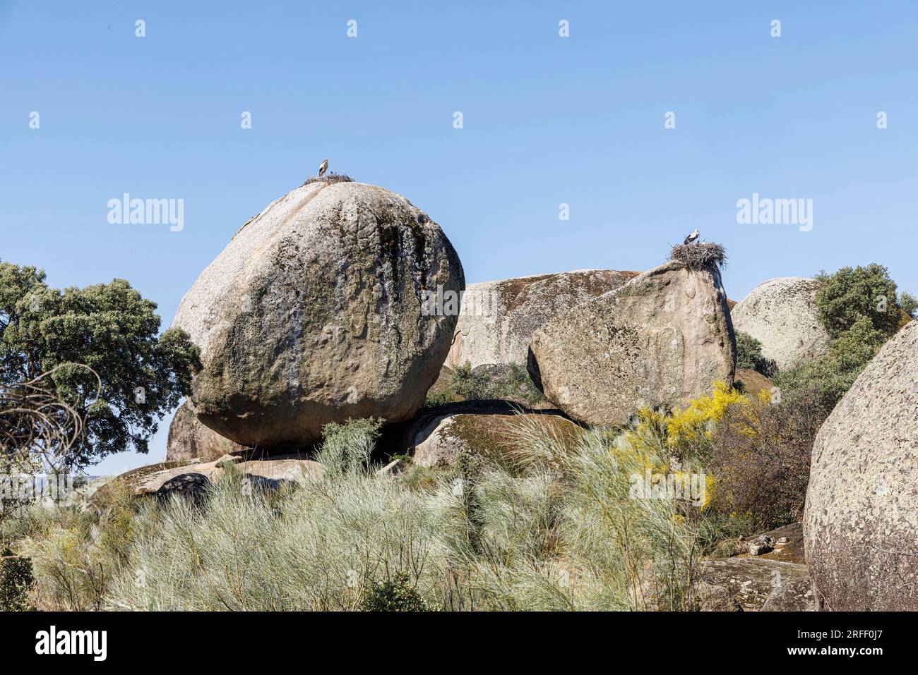 Spain, Extremadura, Caceres, Natural Monument Los Barruecos, white ...