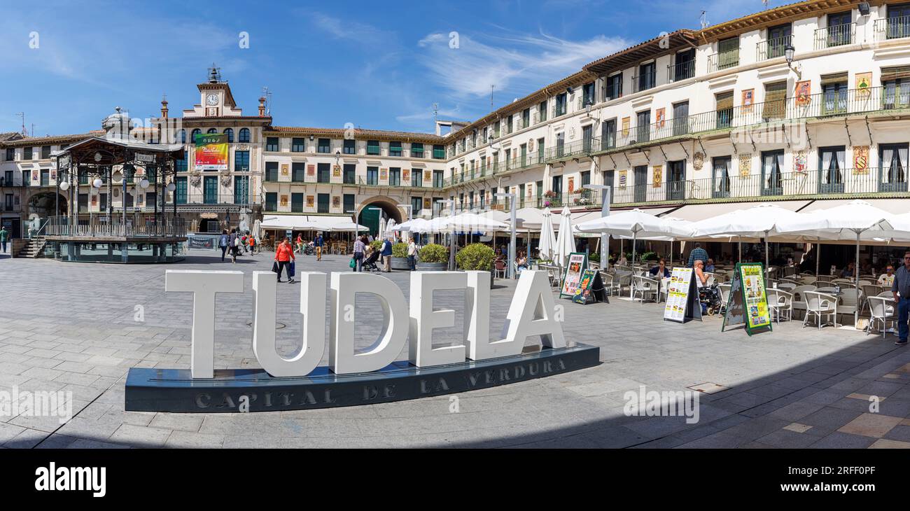 Spain, Navarra, Tudela, Plaza de los Fueros Stock Photo - Alamy