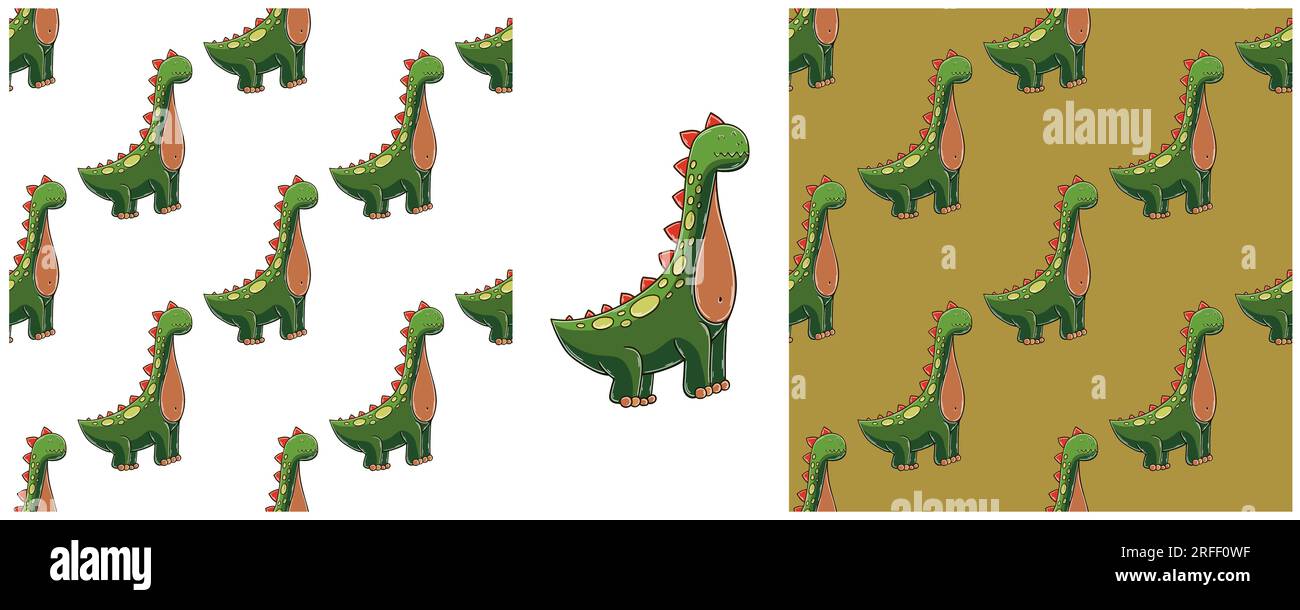 Dinosaurs of the Jurassic period. Hand drawn Set dinosaurs seamless ...