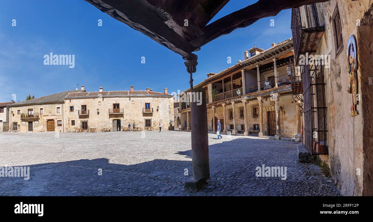 Spain, Castile and Leon, Pedraza, Plaza Mayor Stock Photo - Alamy