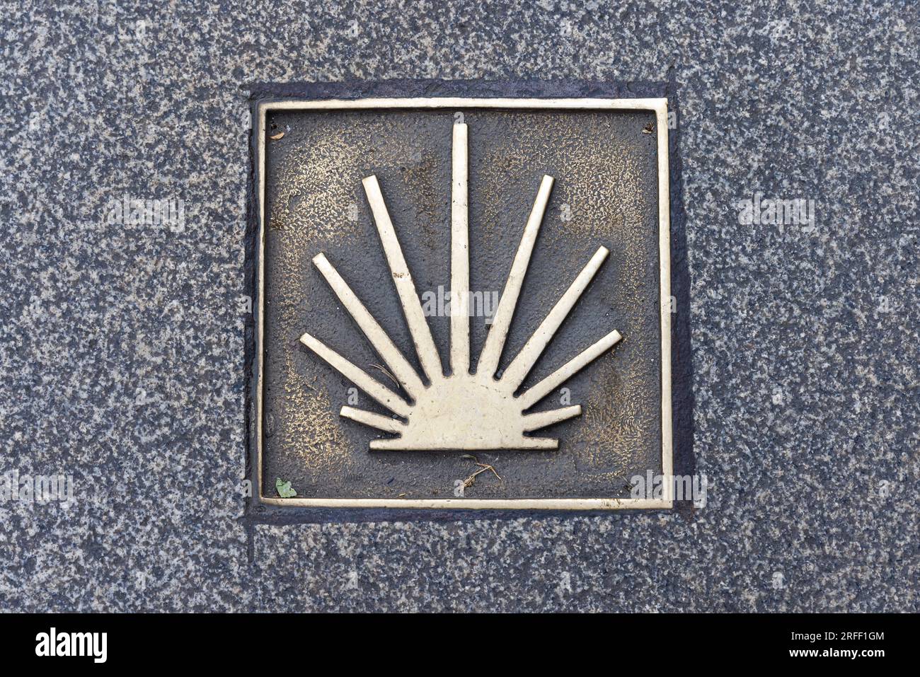 Spain, Castile and Leon, Zamora, sign of the Camino de Santiago Via de ...