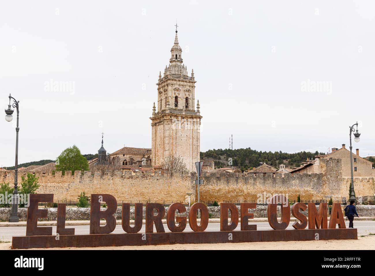 Spain, Castile and Leon, El Burgo de Osma, Cathedrale tower Stock Photo ...