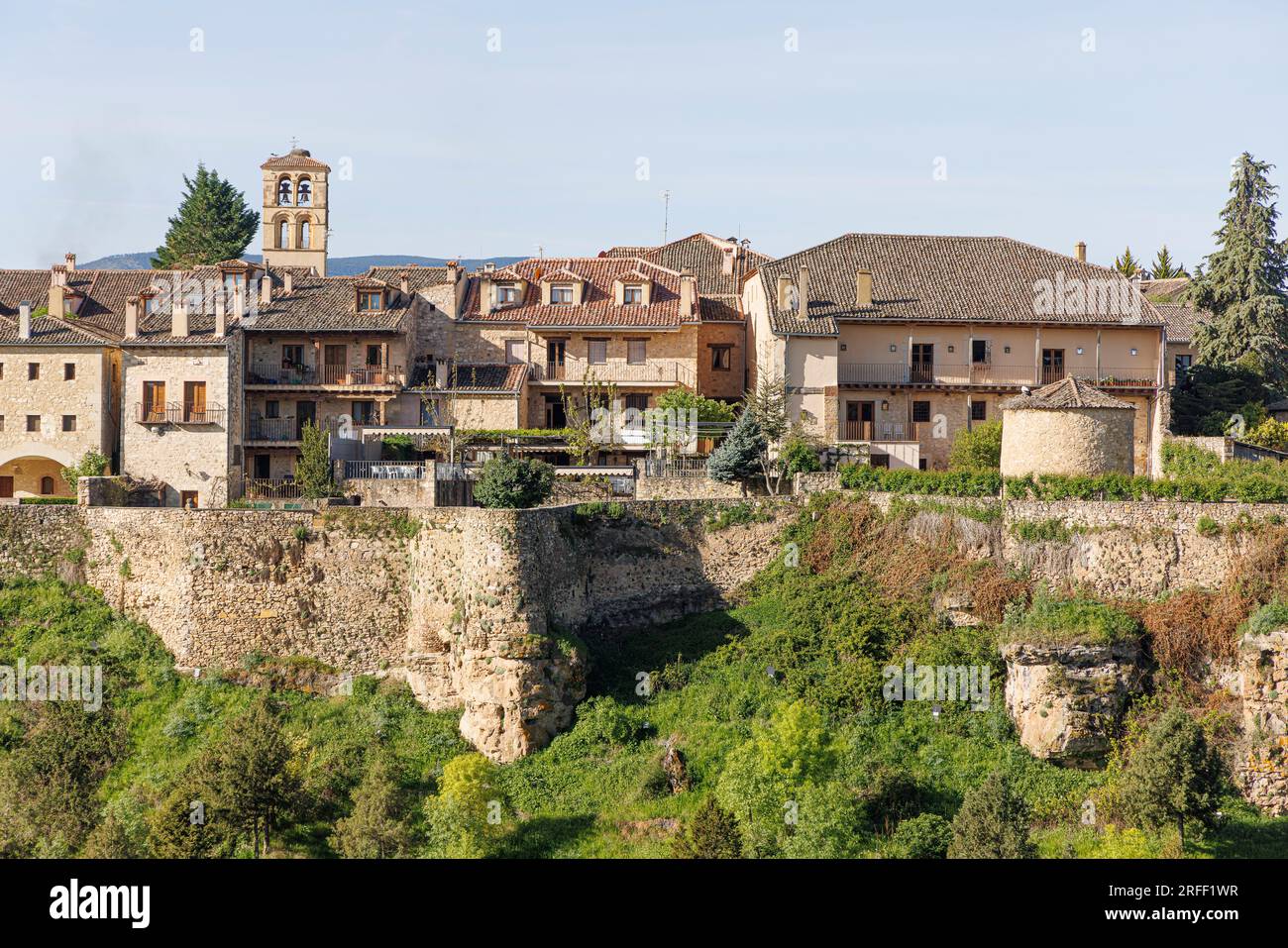 Spain, Castile and Leon, Pedraza, the fortified medieval village Stock ...