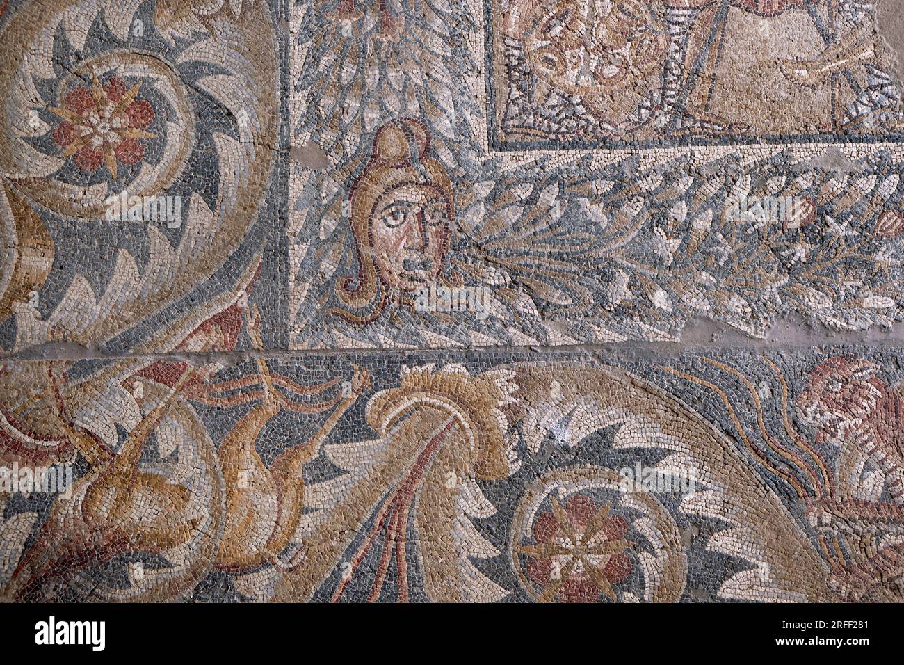 Italy, Sicily, Noto region, the Roman Villa of Tellaro from the 4th ...