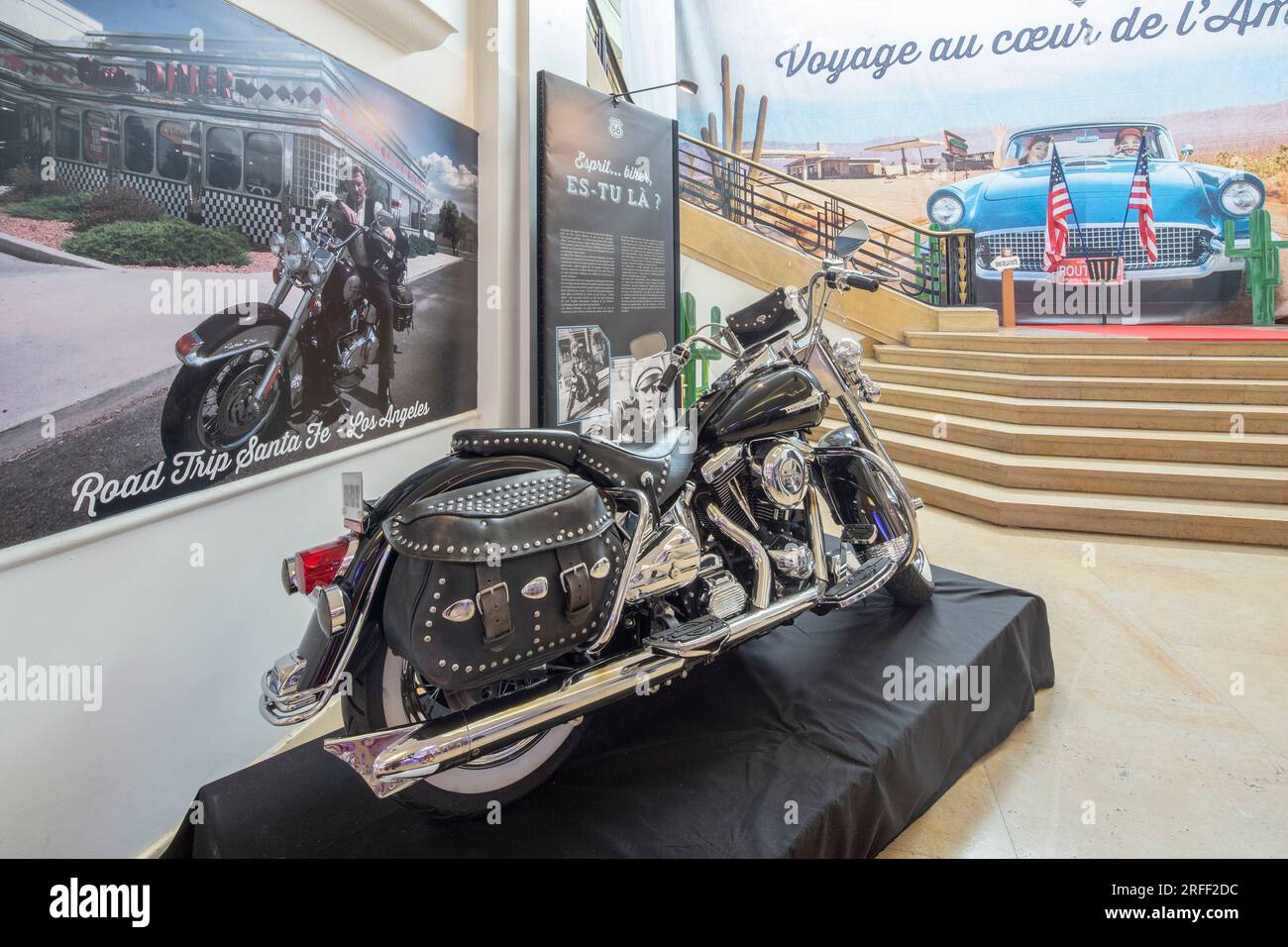 France, Hauts de Seine, Puteaux, Harley Davidson motorcycle that ...