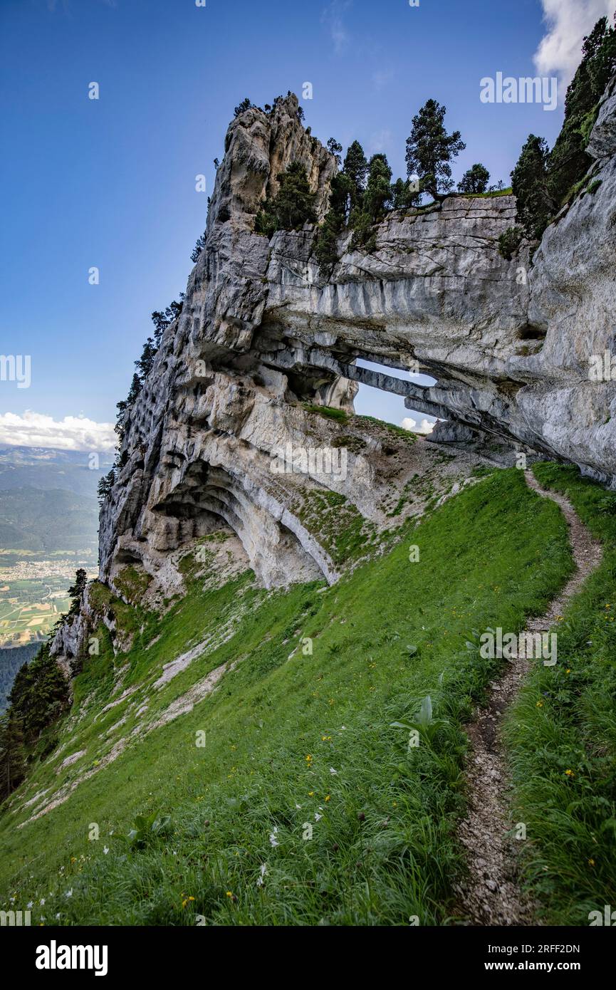 France, Isere, Massif de la Chartreuse, Arche Isabelle, Tour Percée, or ...