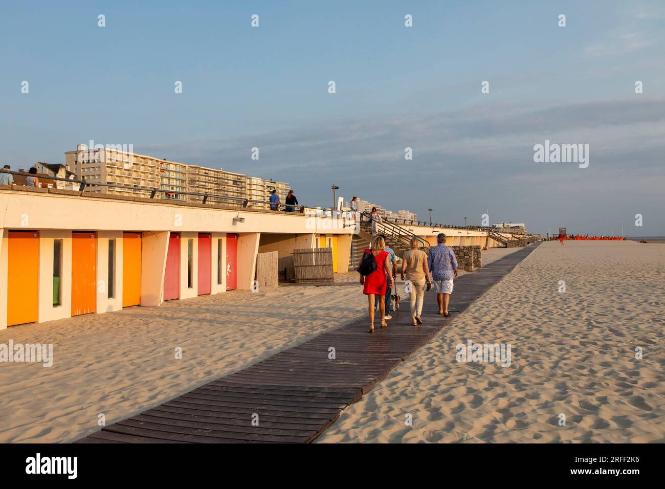 France, Pas de Calais, Cote d'Opale, Le Touquet, beach with its beach ...