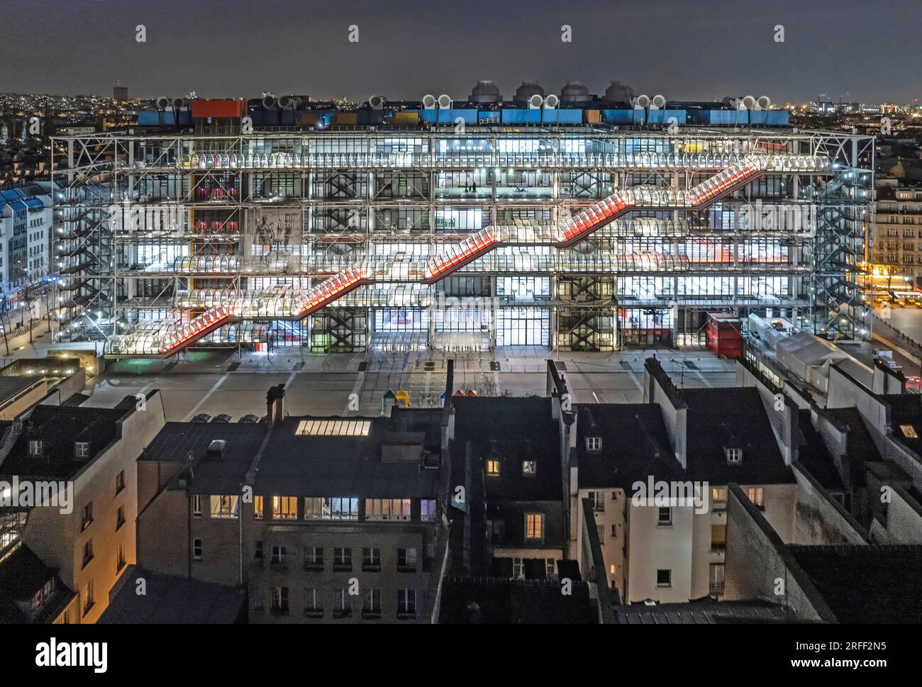 France, Paris, Georges Pompidou Center also called Beaubourg by ...