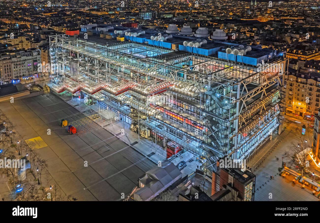France, Paris, Georges Pompidou Center also called Beaubourg by ...