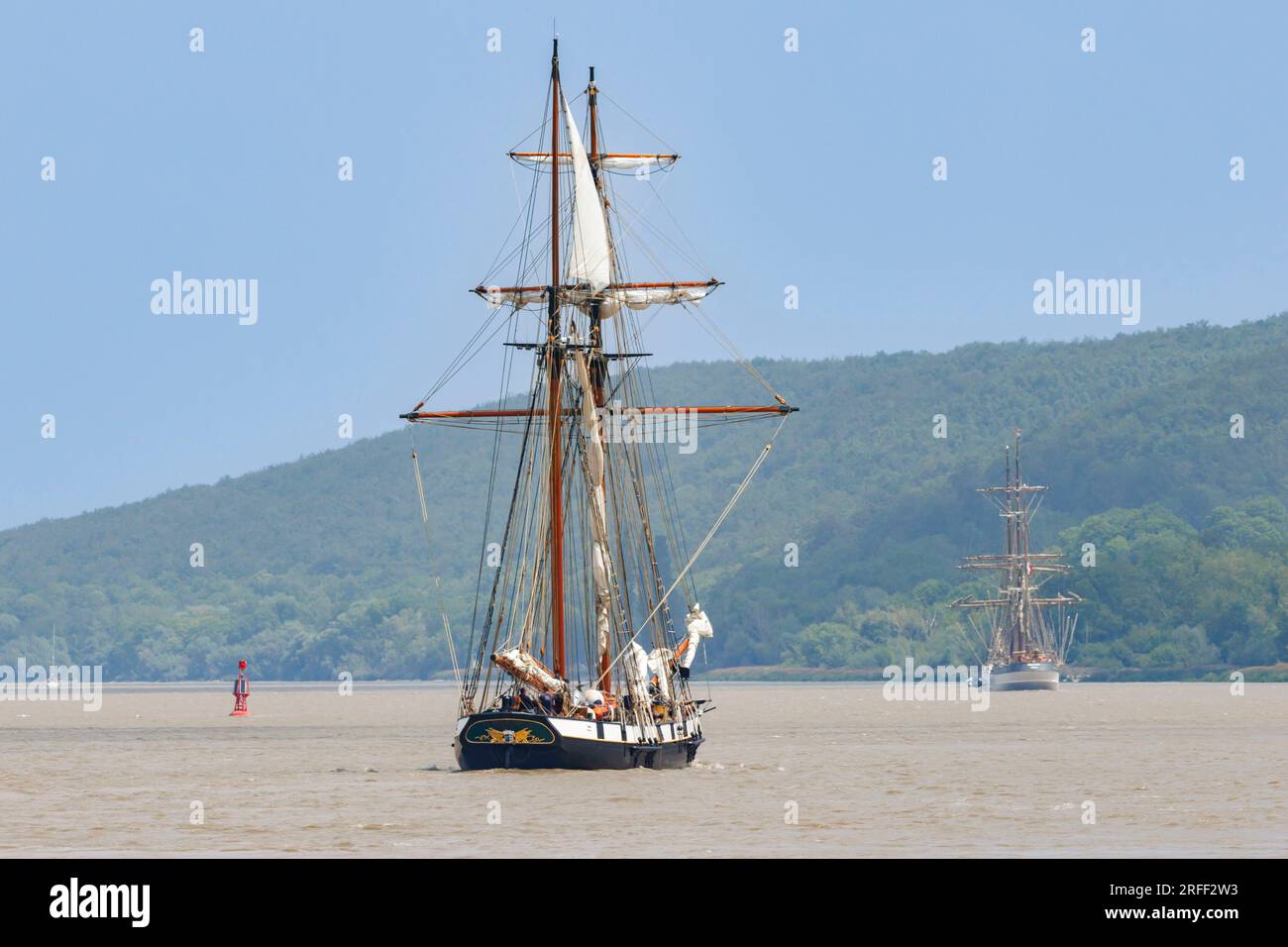 France, Eure, Vieux-Port, Armada 2023, La Recouvrance, replica of a ...