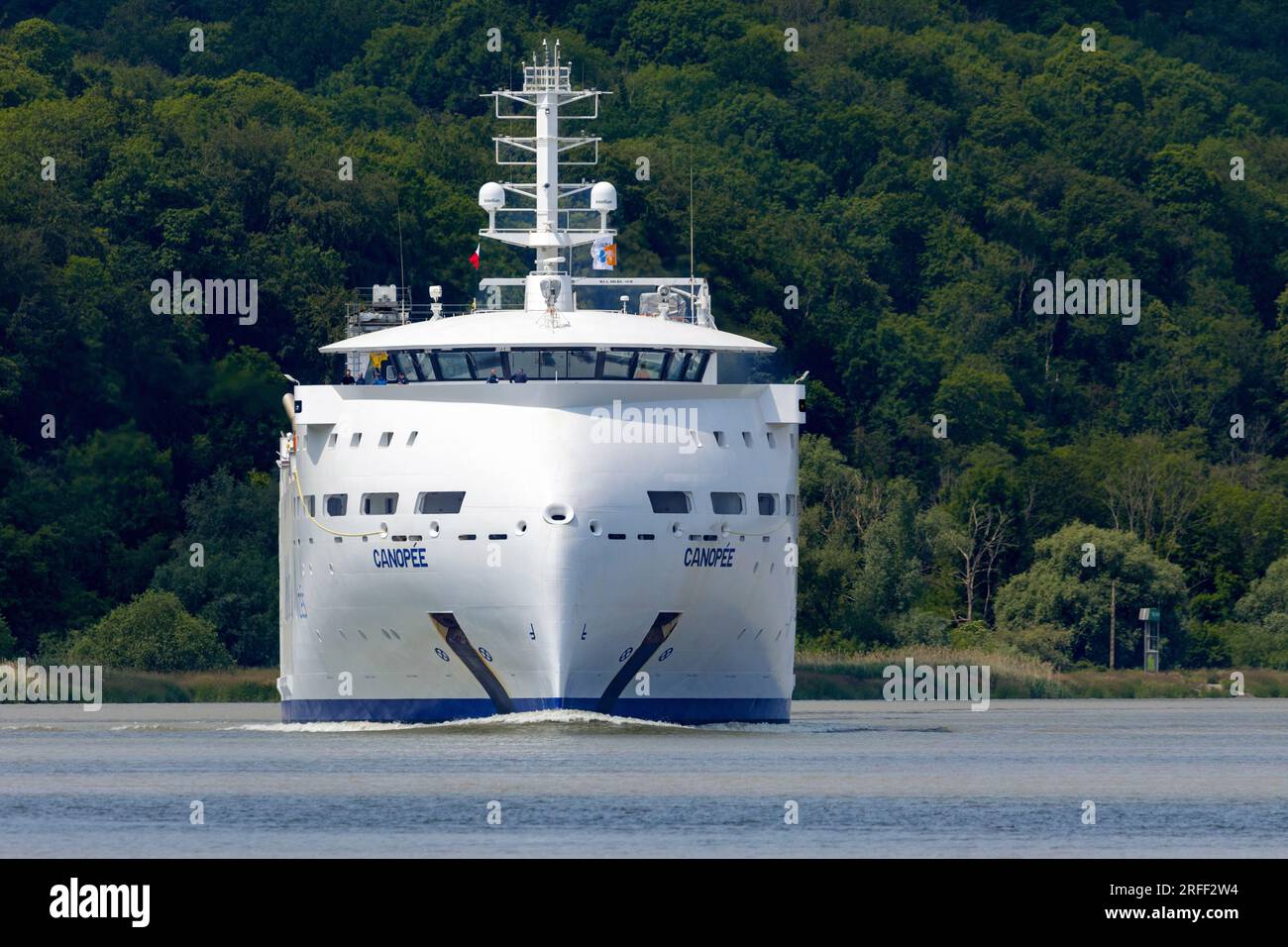 France, Eure, Vieux-Port, Armada 2023, Canopee, cargo ship, with ...