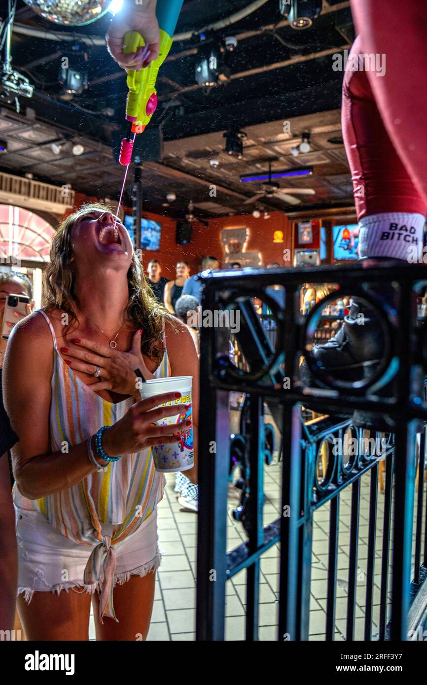 United States, Louisiana, New Orleans, the French Quarter, vodka shot ...