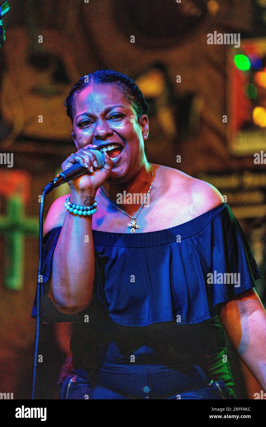 United States, Mississippi, Clarksdale, blues singer Prayer Bailey in ...