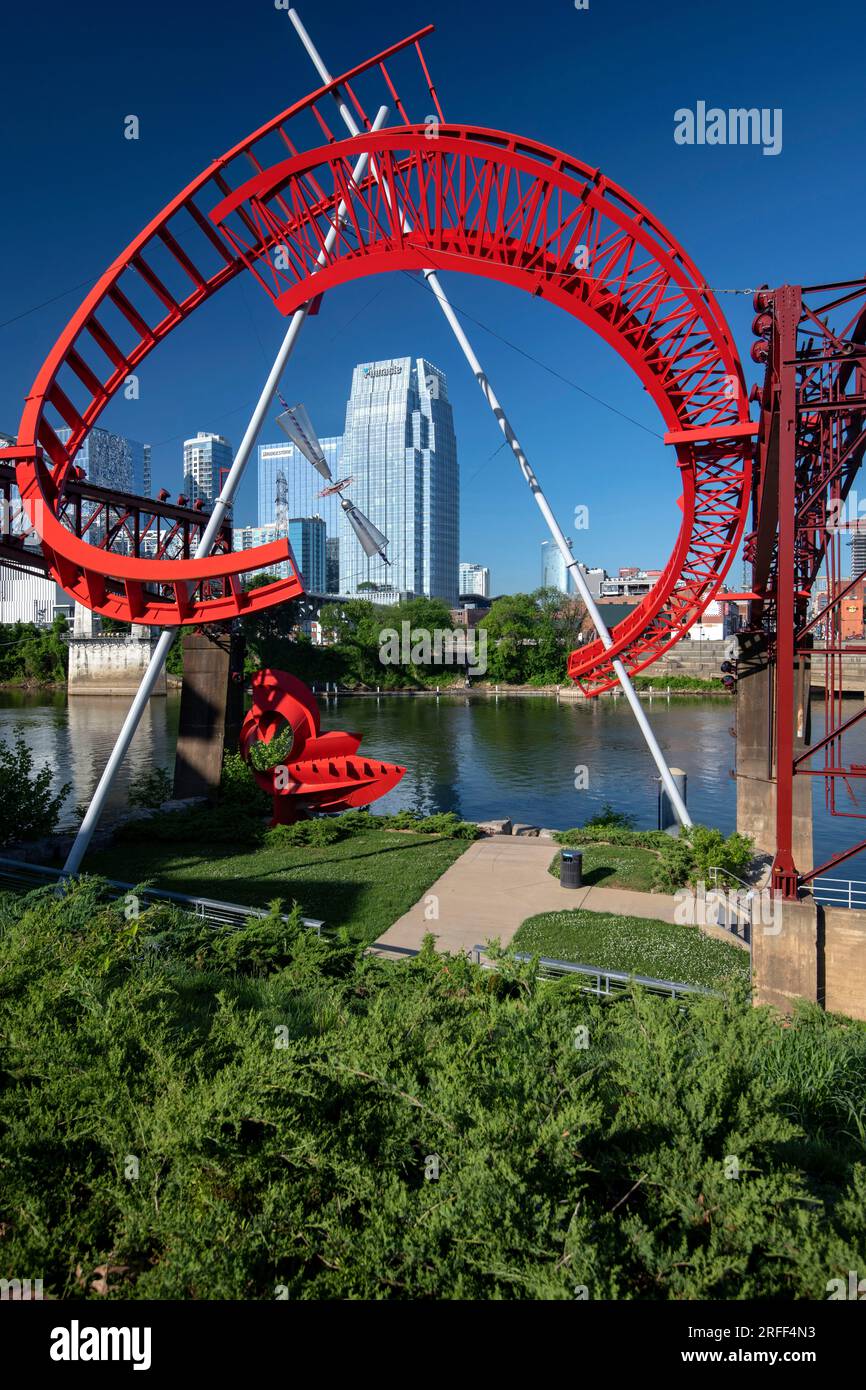 United States, Tennessee, Nashville, in red the Ghost ballet by artist ...