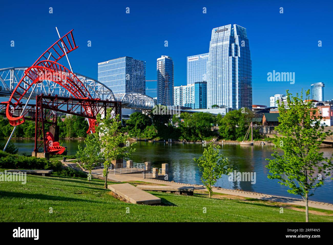 United States, Tennessee, Nashville, in red the Ghost ballet by artist ...