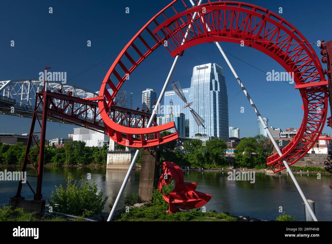 United States, Tennessee, Nashville, in red the Ghost ballet by artist ...