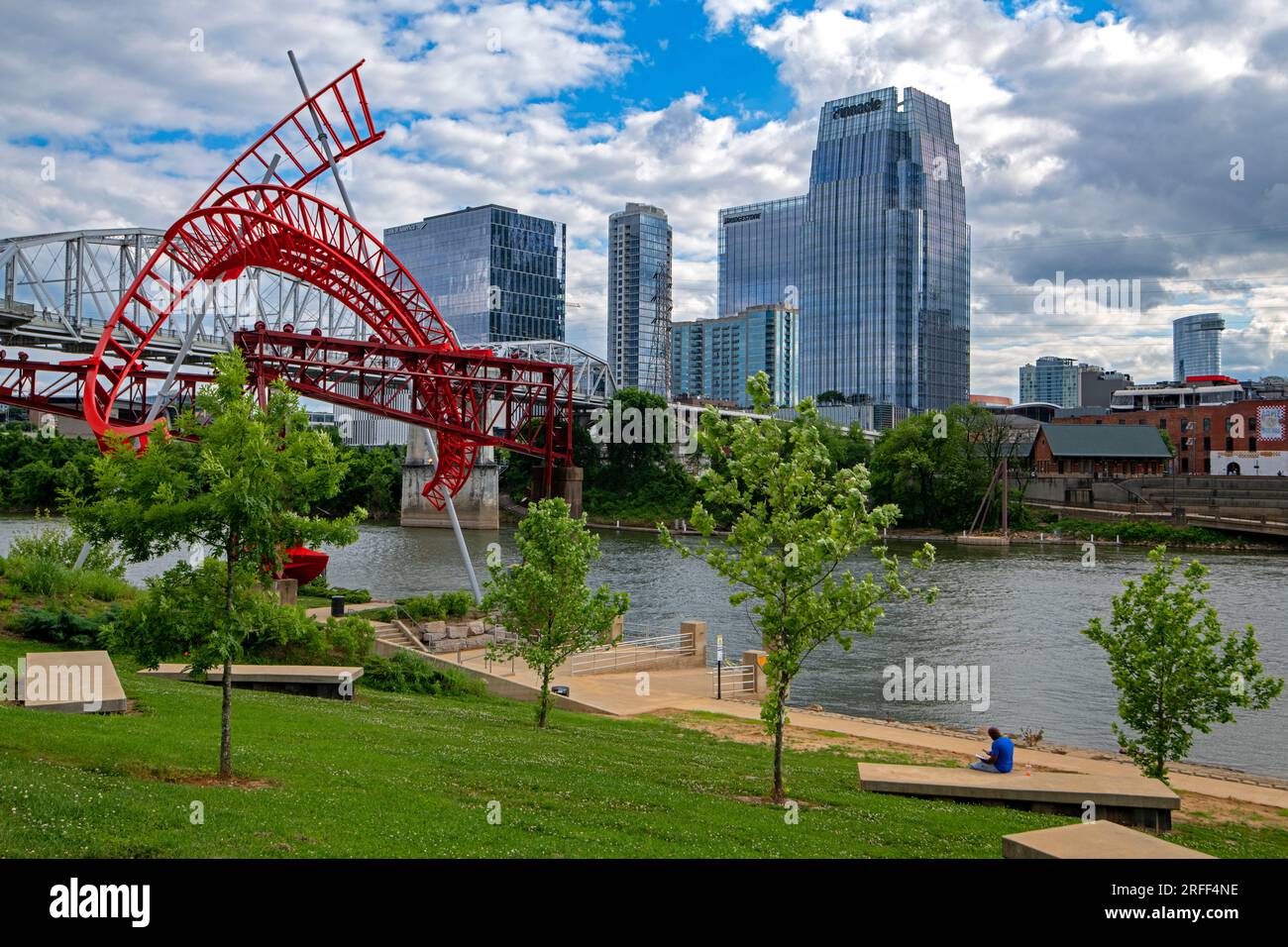 United States, Tennessee, Nashville, in red the Ghost ballet by artist ...