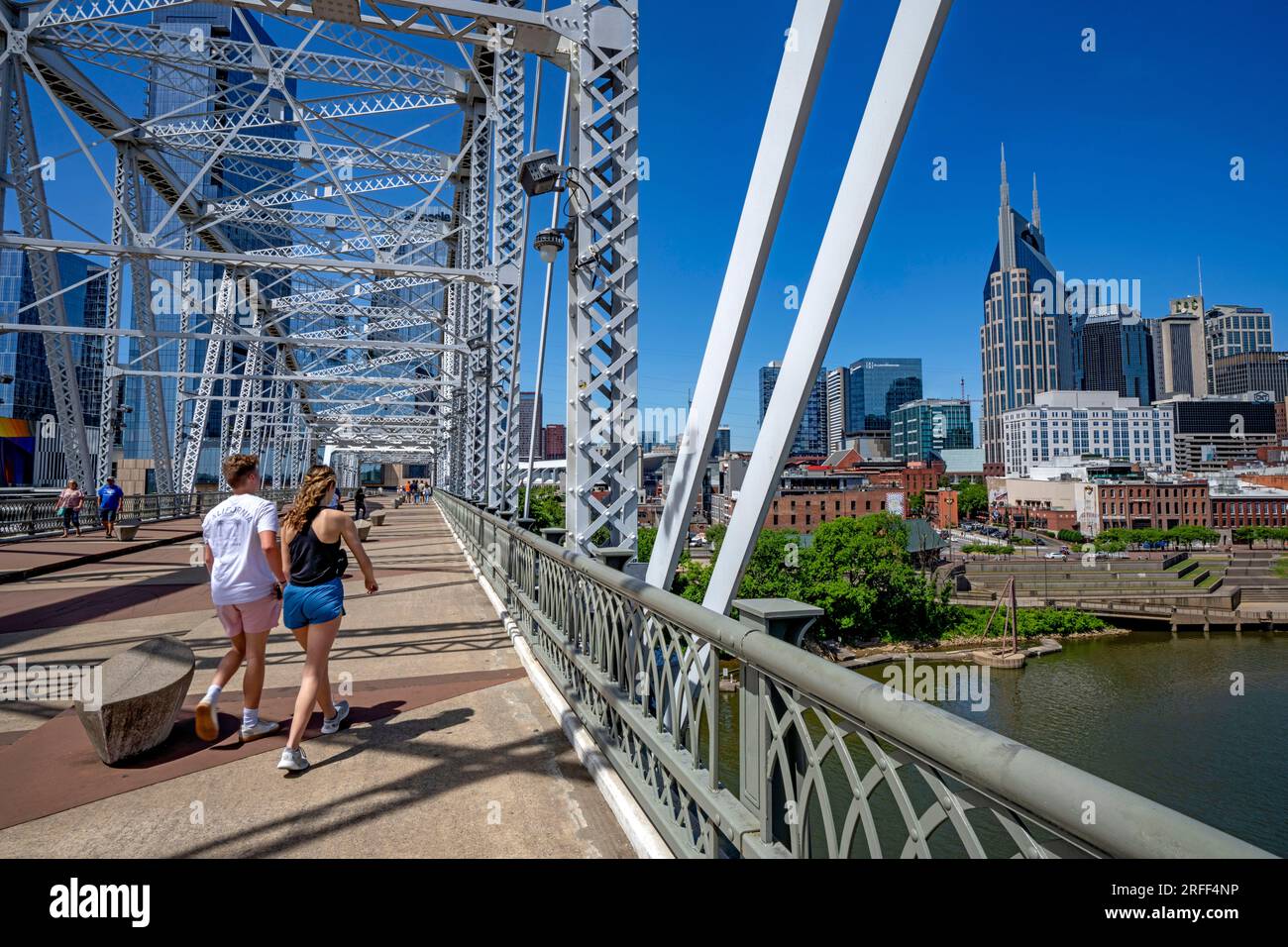 United States, Tennessee, Nashville, the John Seigenthaler pedestrian ...