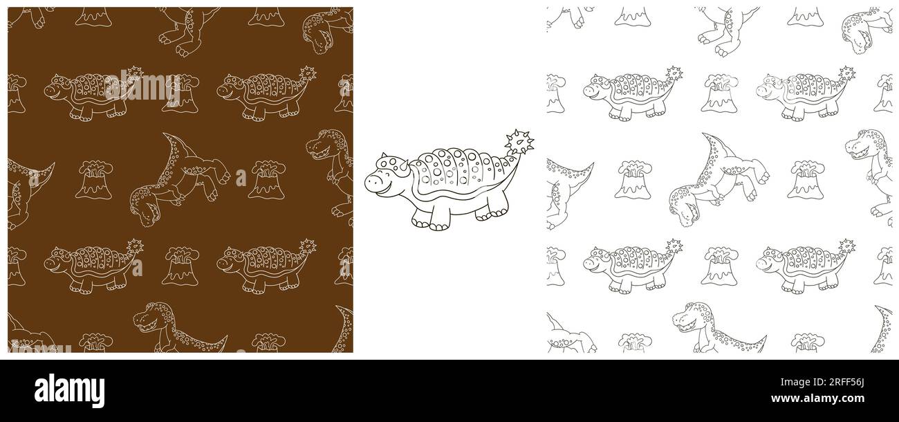 Dinosaur Mosaic Coloring Pages To Print