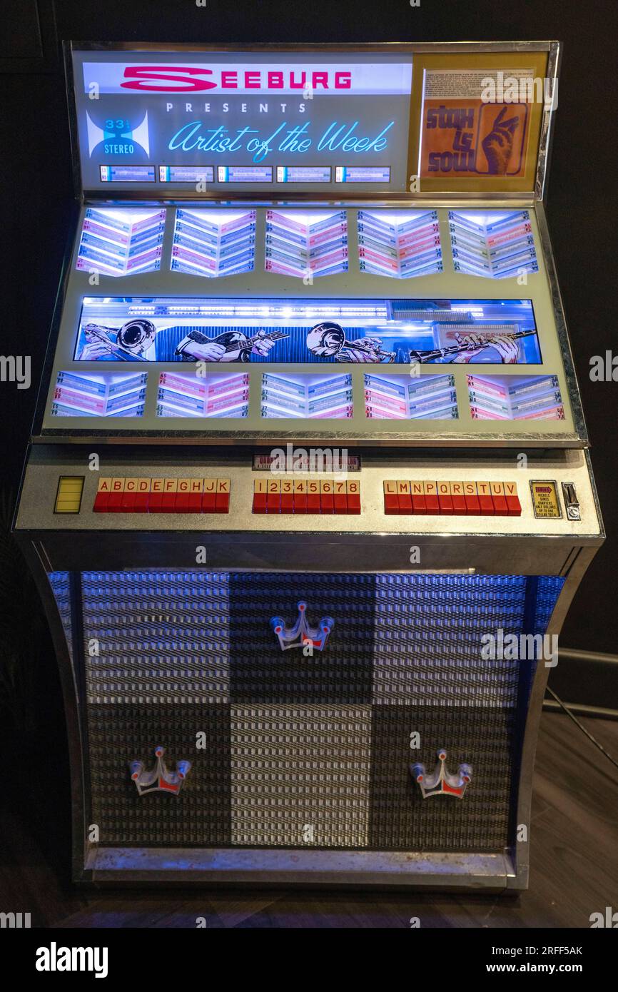 United States, Tennessee, Memphis, Soulville, Stax Museum, jukebox from ...