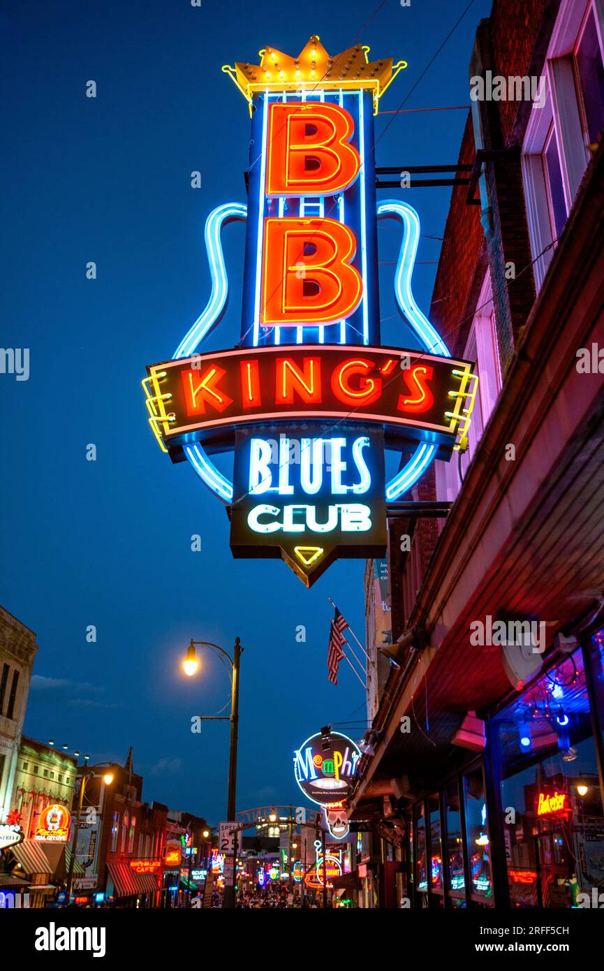 United States, Tennessee, Memphis, BB King's club on Beale Street Stock ...