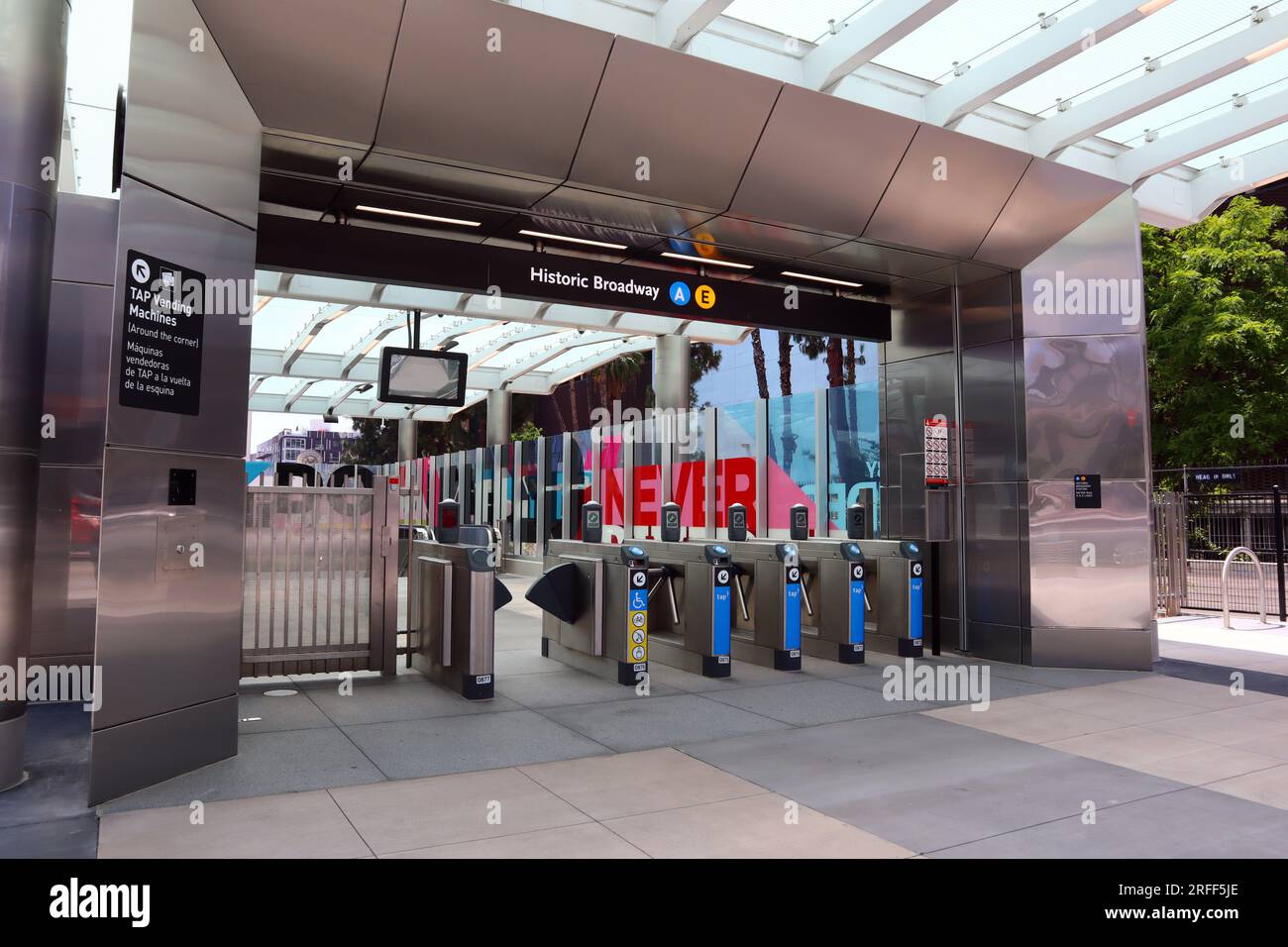 Los Angeles, California: Historic Broadway Metro Rail A and E Line Station opened on June 16 ...