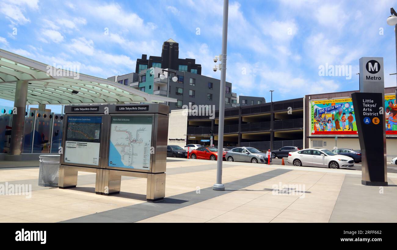 Los Angeles, California: Little Tokio/Arts District Metro Rail A and E ...