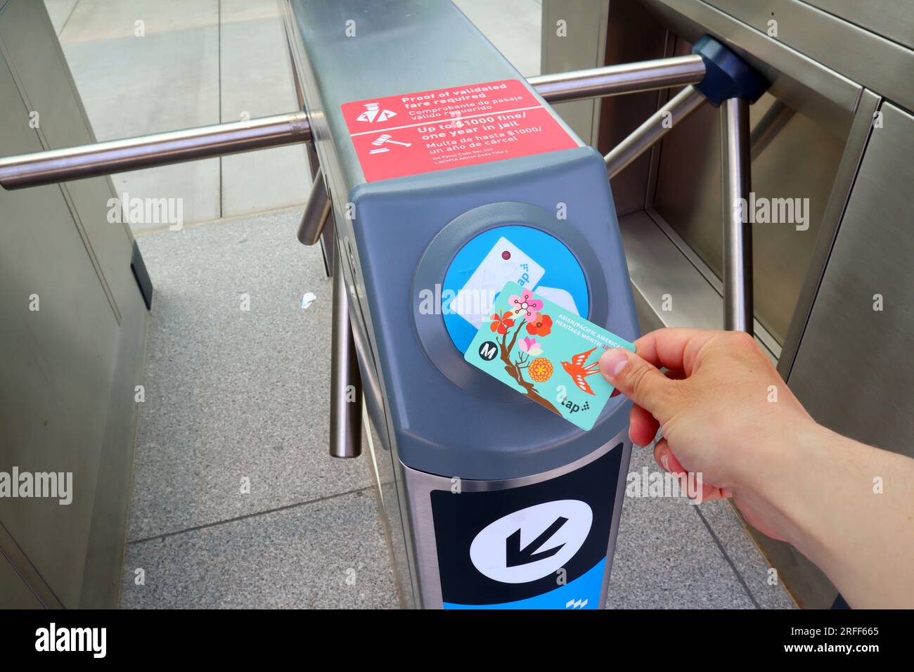Los Angeles, California: view of Los Angeles Metro Rail Station ...