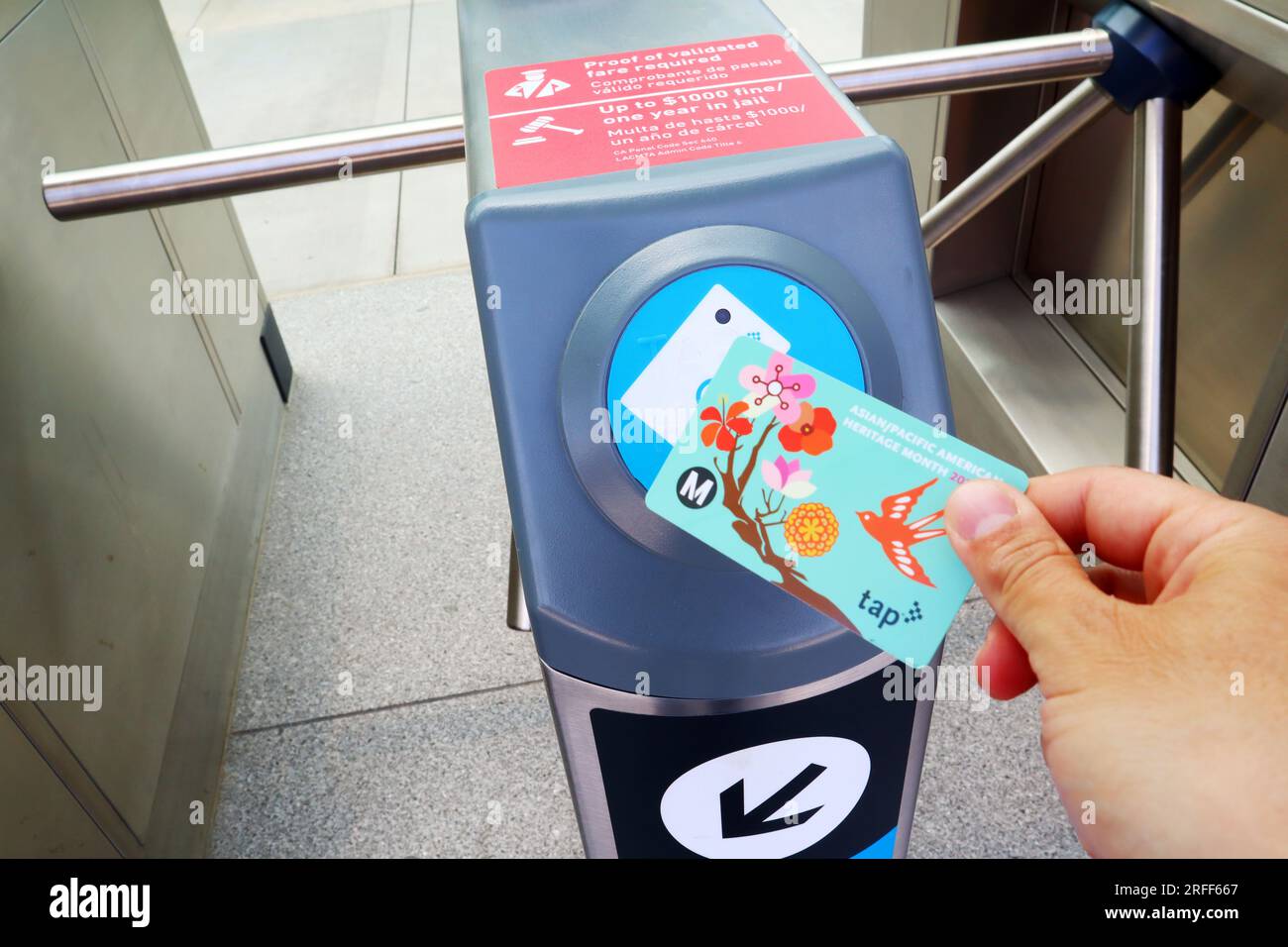 Los Angeles, California: view of Los Angeles Metro Rail Station ...