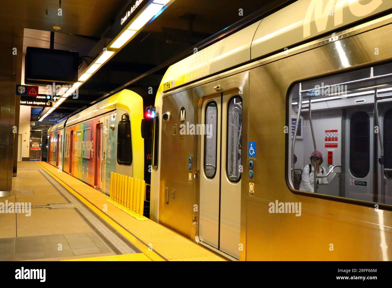 Los Angeles, California: Grand Av Arts/Bunker Hill Metro Rail A and E Line Station opened on ...