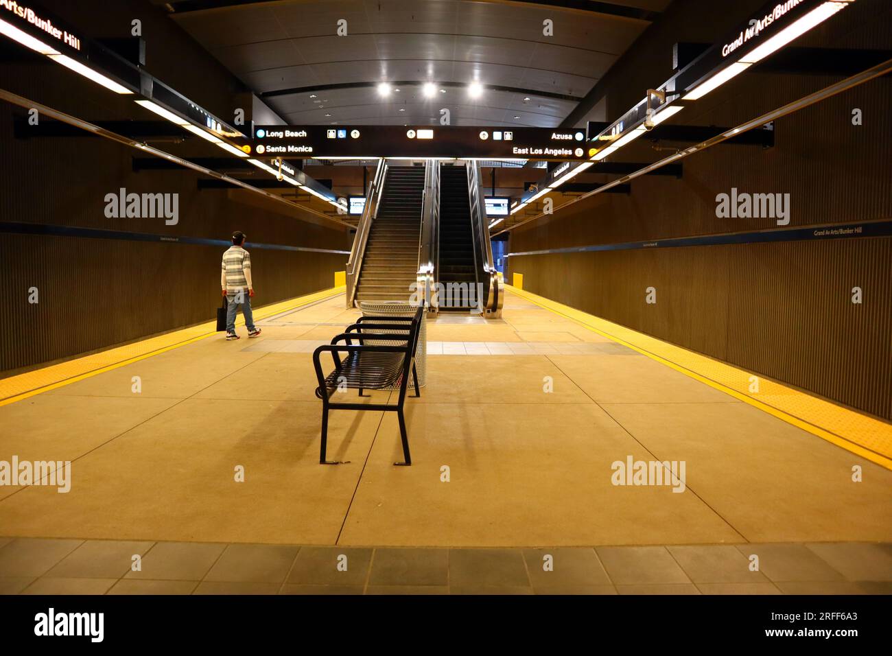 Los Angeles, California: Grand Av Arts/Bunker Hill Metro Rail A and E Line Station opened on ...