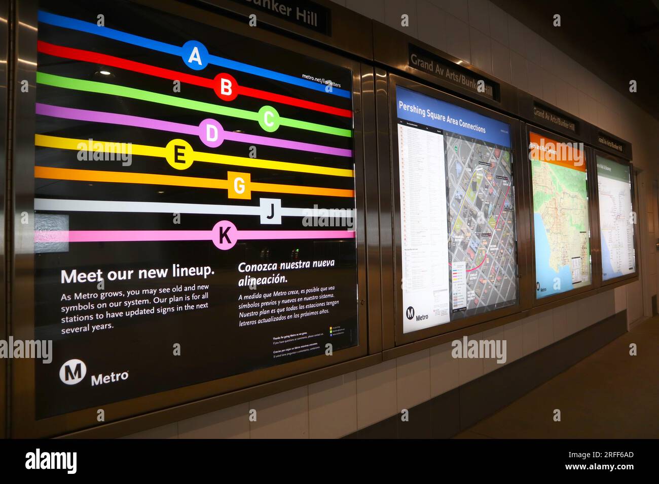 Los Angeles, California: Grand Av Arts/Bunker Hill Metro Rail A and E Line Station opened on ...