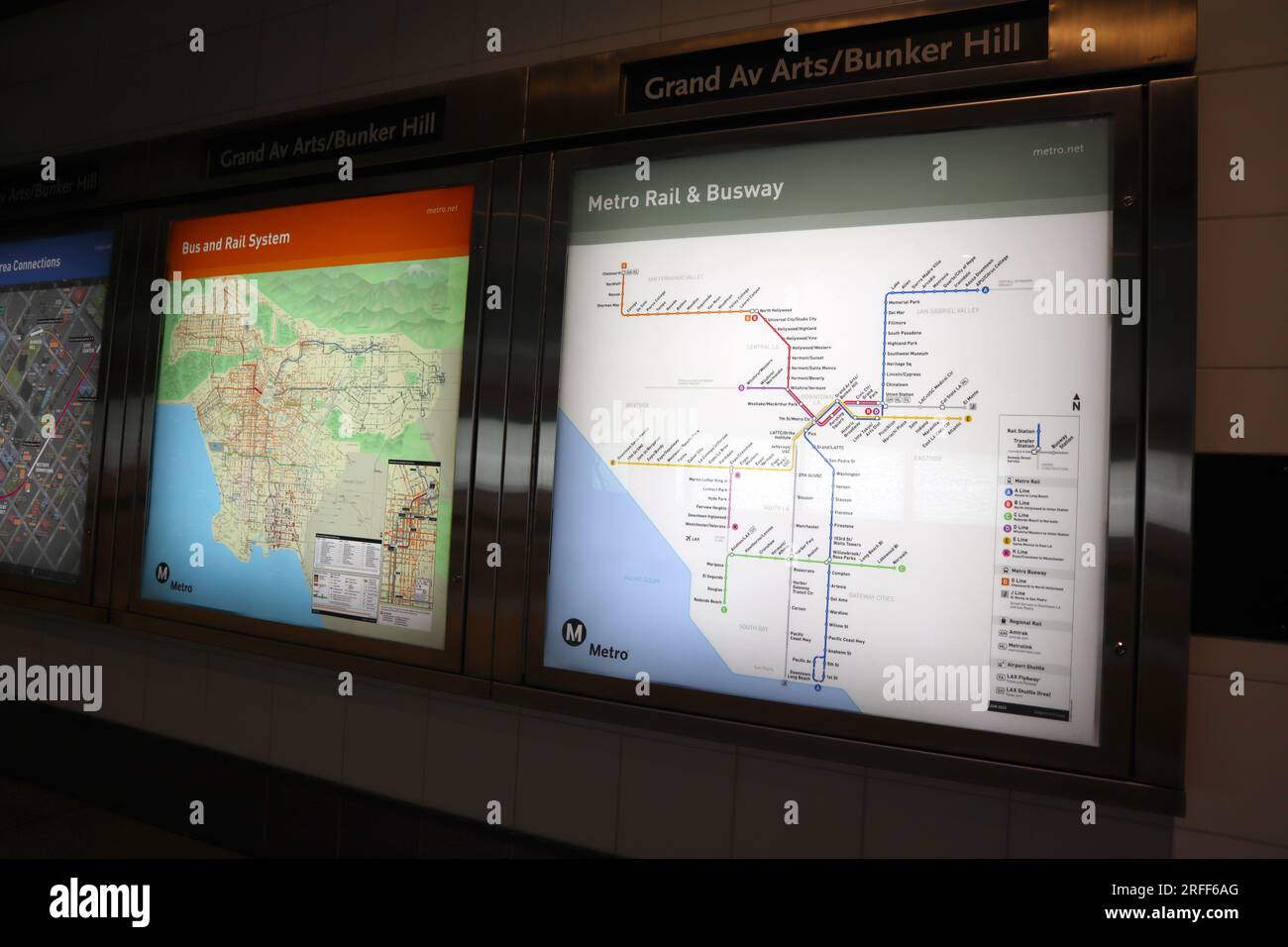 Los Angeles, California: Grand Av Arts/Bunker Hill Metro Rail A and E Line Station opened on ...