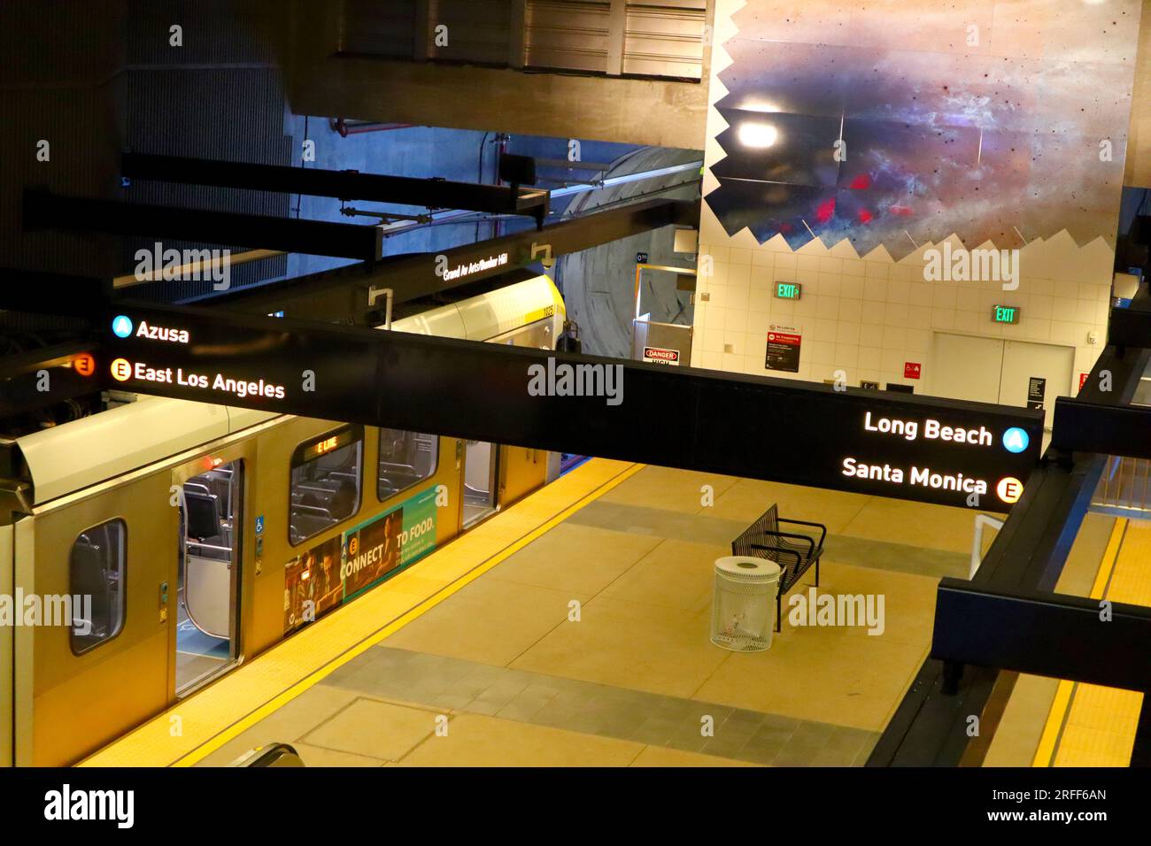 Los Angeles, California: Grand Av Arts/Bunker Hill Metro Rail A and E Line Station opened on ...