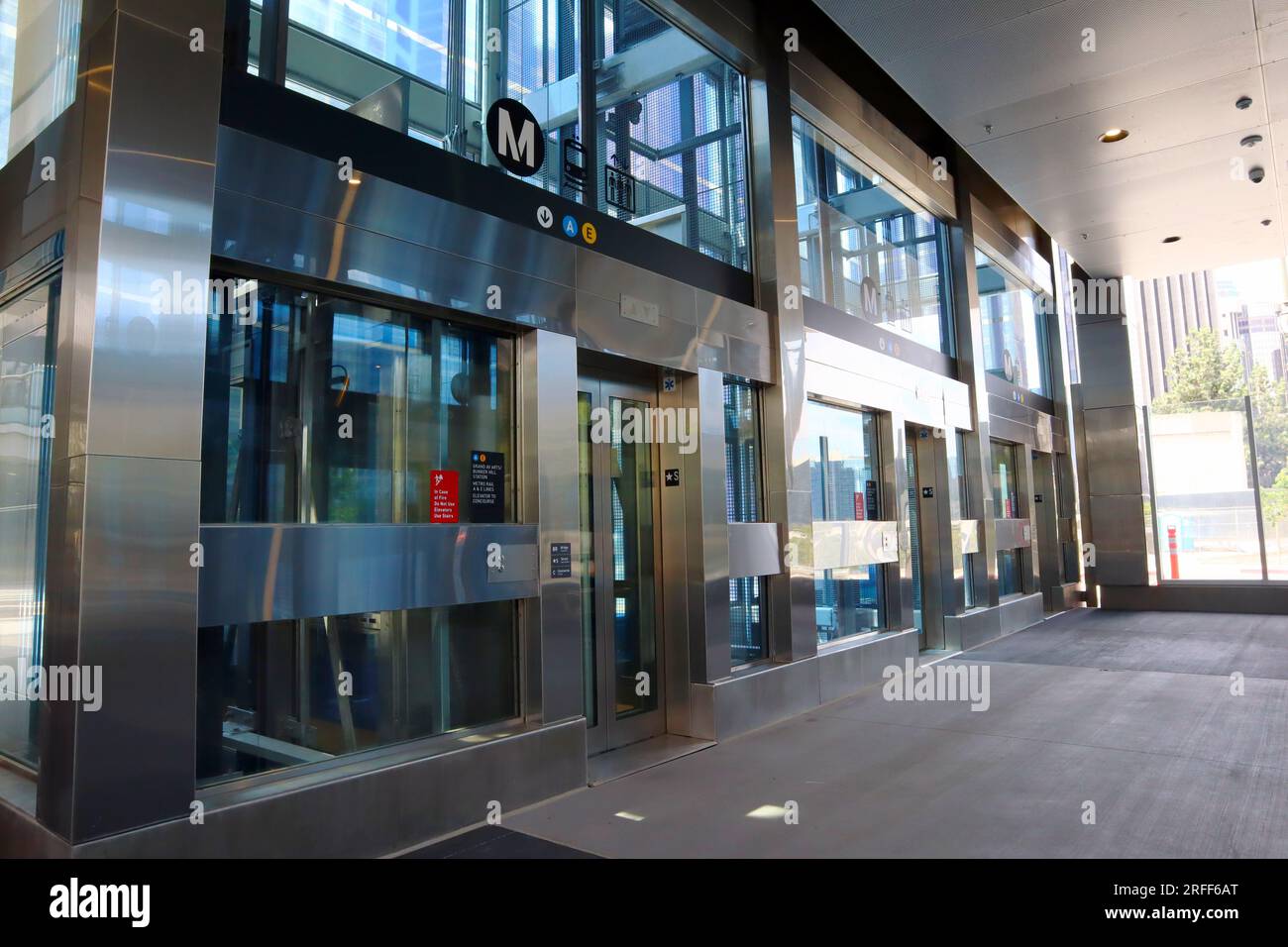 Los Angeles, California: Grand Av Arts/Bunker Hill Metro Rail A and E Line Station opened on ...