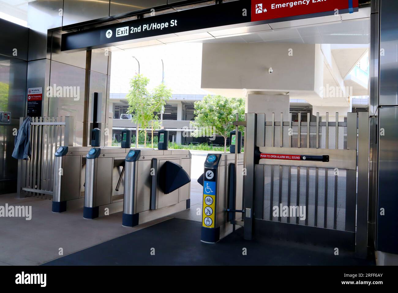 Los Angeles, California: view of Los Angeles Metro Rail Station with ...