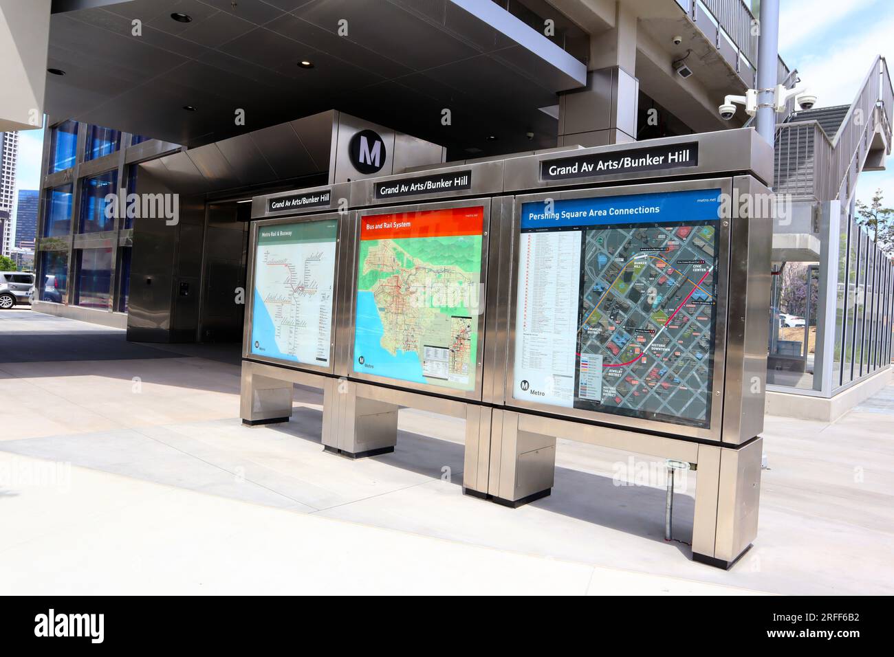 Los Angeles, California: Grand Av Arts/Bunker Hill Metro Rail A and E Line Station opened on ...