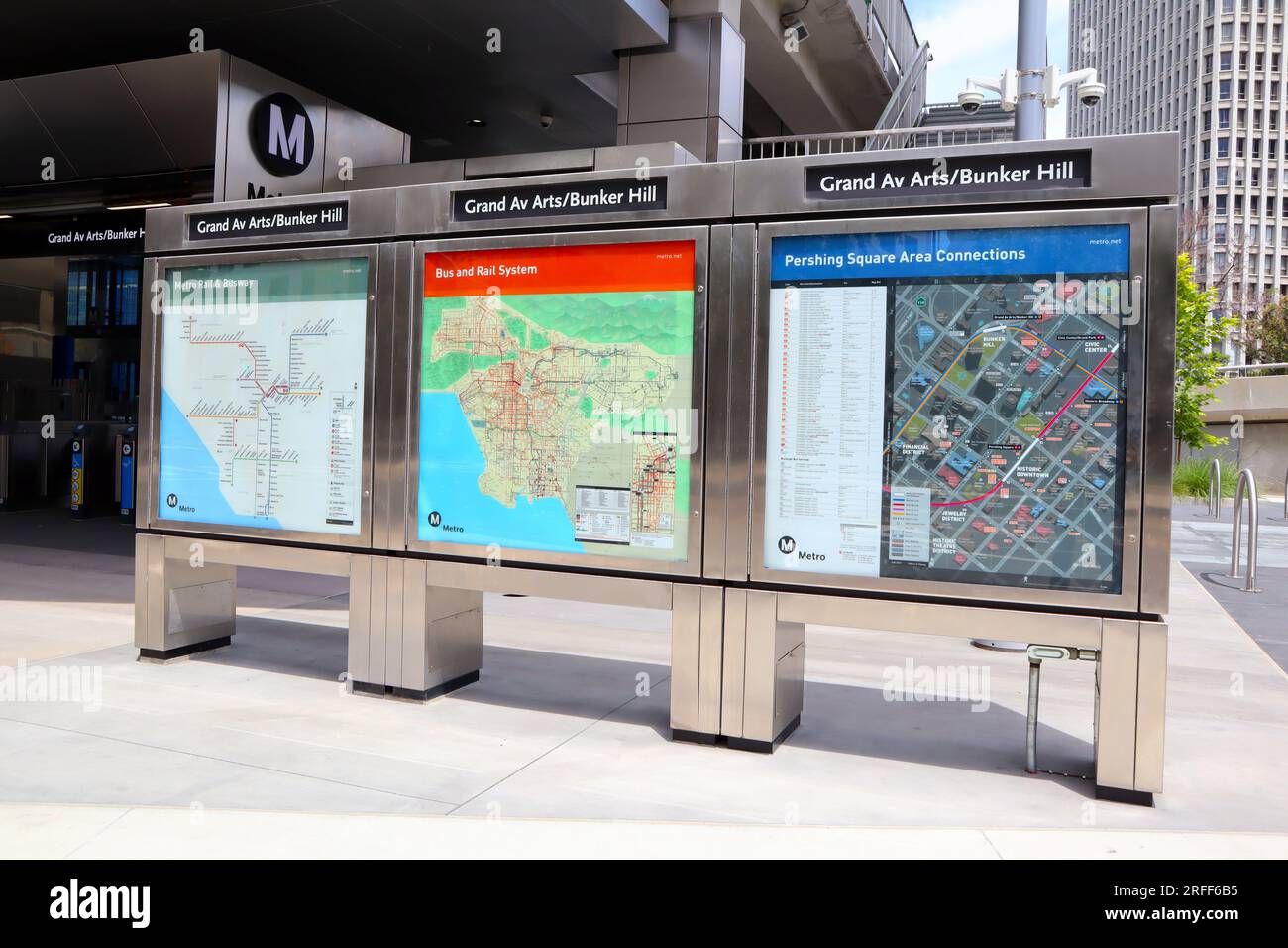 Los Angeles, California: Grand Av Arts/Bunker Hill Metro Rail A and E Line Station opened on ...