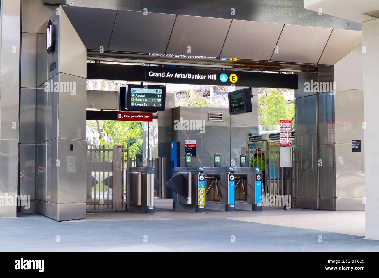 Los Angeles, California: Grand Av Arts/Bunker Hill Metro Rail A and E Line Station opened on ...