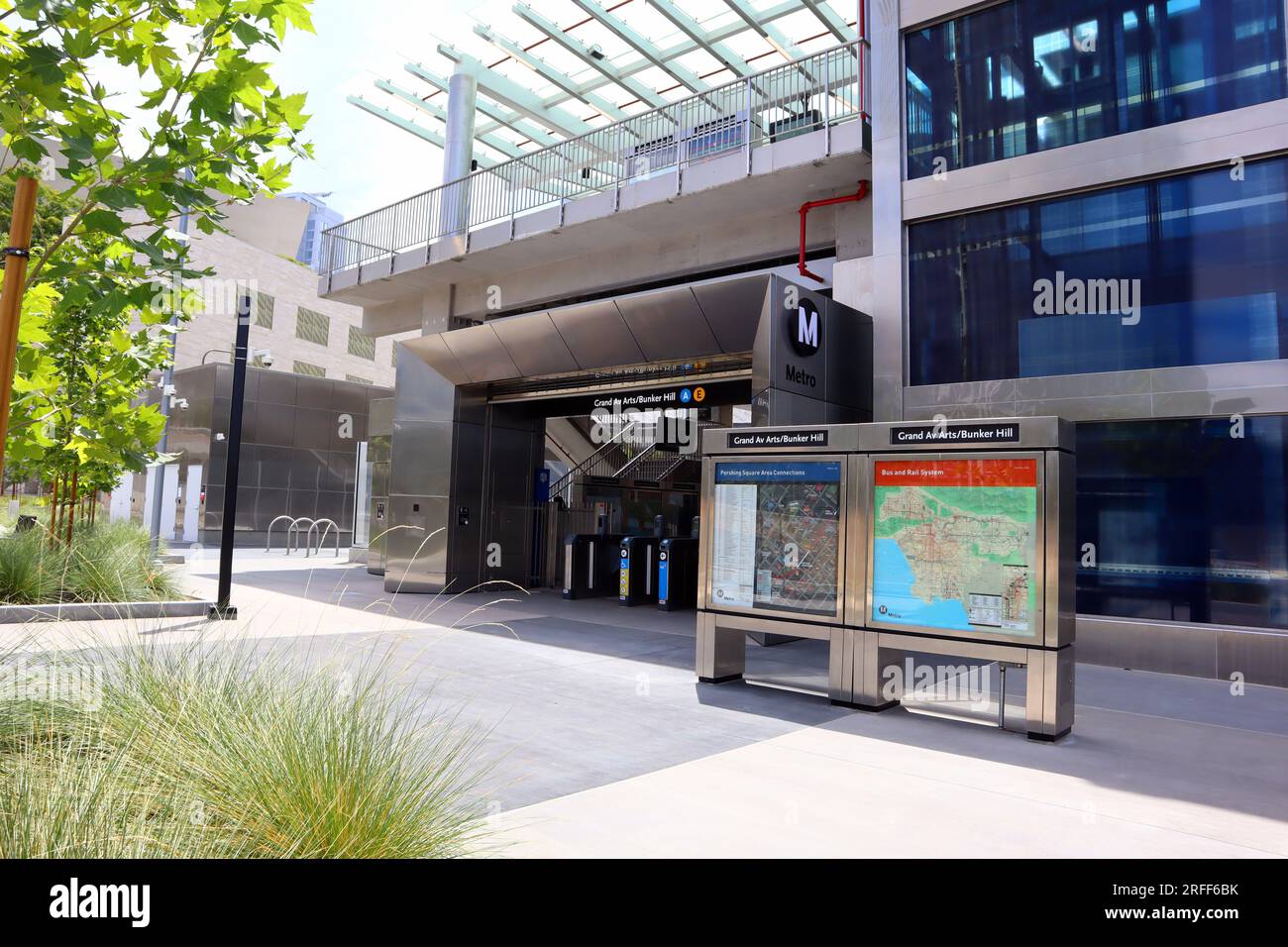 Los Angeles, California: Grand Av Arts/Bunker Hill Metro Rail A and E Line Station opened on ...
