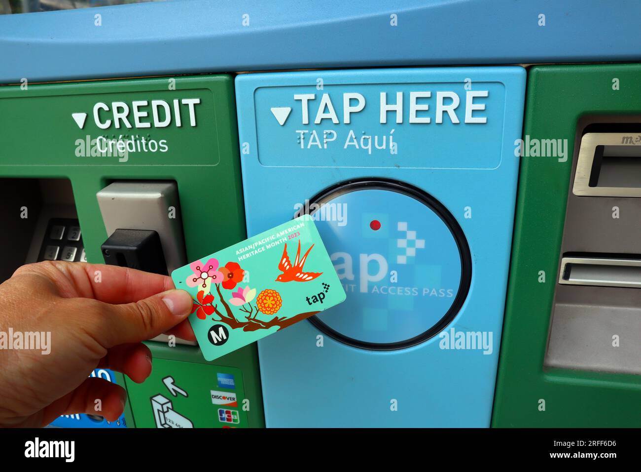 Los Angeles, California: Los Angeles Metro Rail Ticket Machine with TAP ...