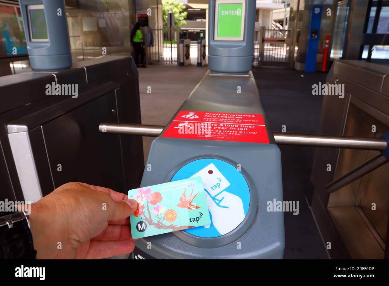 Los Angeles, California: view of Los Angeles Metro Rail Station ...