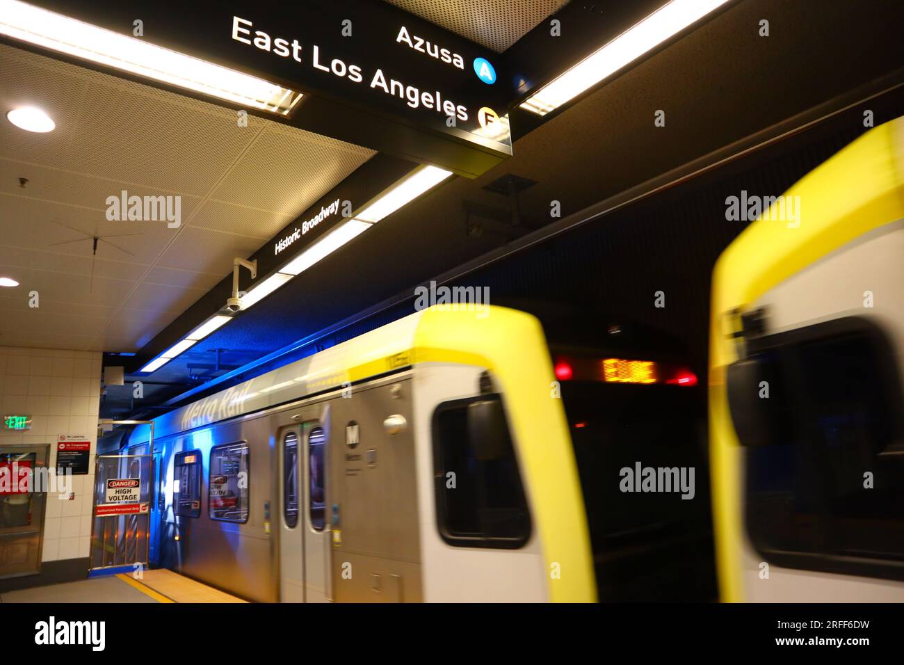 Los Angeles, California: Historic Broadway Metro Rail A Line and E Line ...