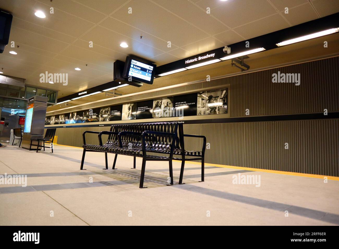 Los Angeles, California: Historic Broadway Metro Rail A and E Line Station opened on June 16 ...