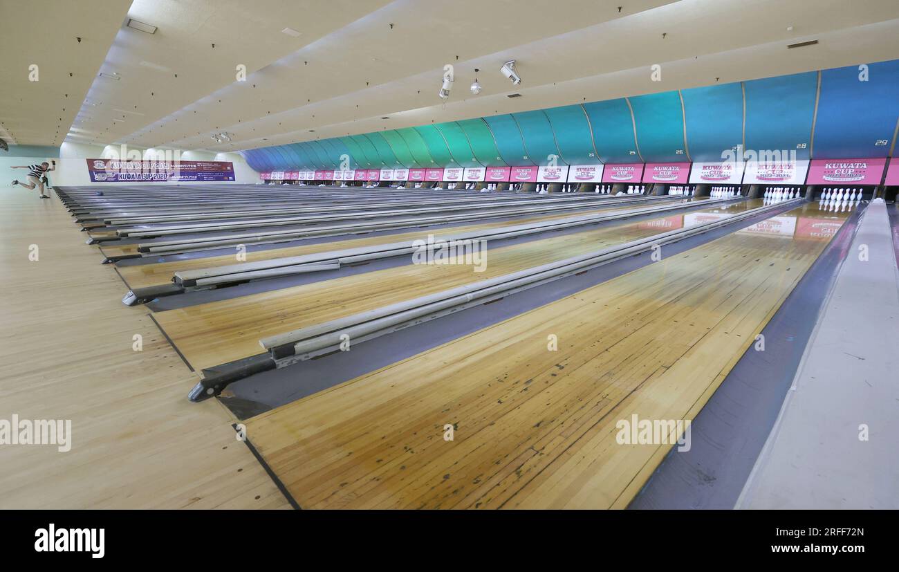 A photo shows Tokyo Port Bowl, one of the old-fashioned tenpin bowling alley in Japan, in Minato ...