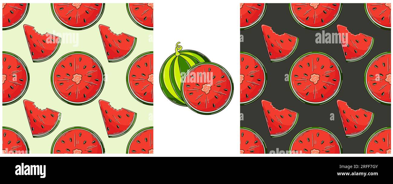 Watermelons vector set hi-res stock photography and images - Alamy